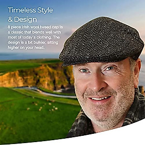 Flat Cap for Men Made in Ireland Irish Hat Flat Cap 100% Irish Wool Gray L