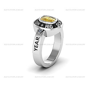 A2Z CUSTOM JEWELRY Custom Class Ring for Women Sterling Silver- personalized graduation gift
