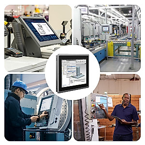 SunKol 15 inch Industrial Embedded Panel PC, 10 Point Capacitive Industrial Touch Screen Panel Computer, 2xUSB3.0,HDMI,2xRS232,2xLAN (J6412, 4GB RAM 64GB SSD)