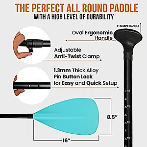 SereneLife Stand Up Paddle-Board Adjustable Paddle - Adjustable Water Paddle Oar for SLSUPB105 Free-Flow Inflatable SUP Stand Up Water Paddle-Board - SereneLife PRTSLSUPB105PDL