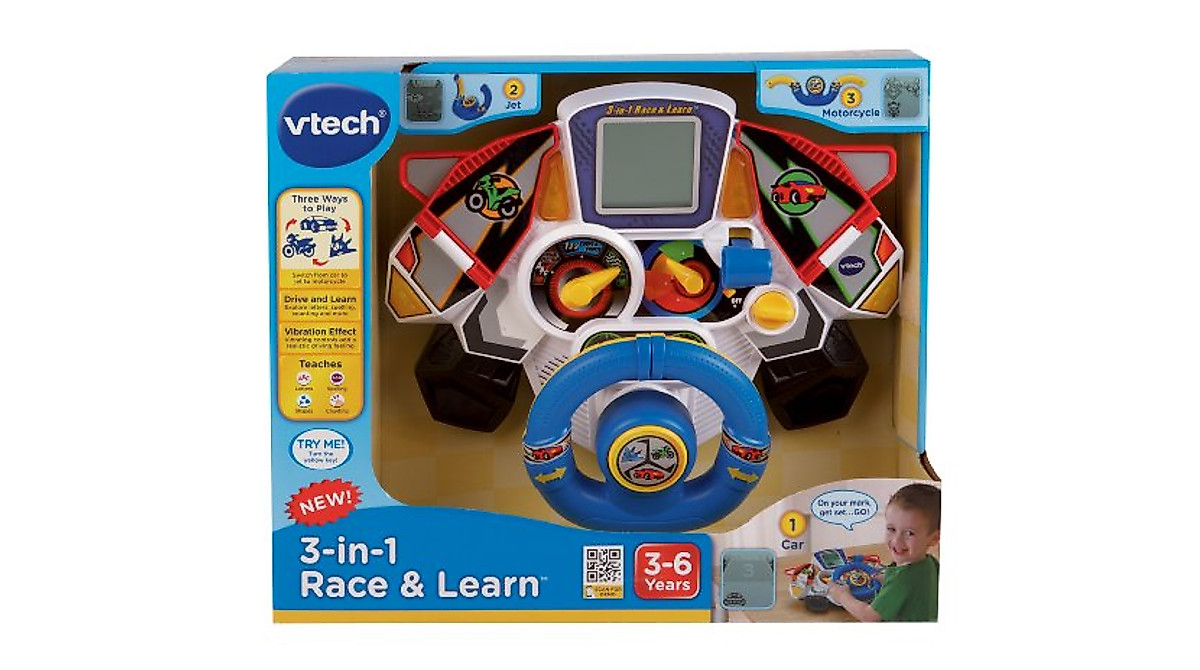 VTech 3-in-1 Race and Learn Toy for Kids 3-6 | Educational Racing Fun