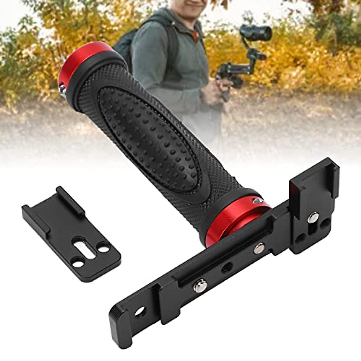 Pinsofy Handheld Holder Stand, 1/4 Inch Handheld Stabilizer Holder Universal Mini Portable for Smartphone for Action Camera for LED Video Light