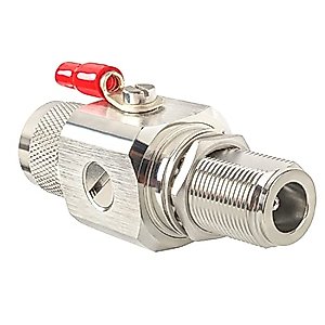 Lightning Arrestor, N Type Coaxial Arrestor 50 Ohm with Bulkhead N Male Plug to Female 0-6GHz Surge Protector for Cellular Cell Phone Signal Booster 3G 4G LTE WiFi 2.4GHz 5GHz Antenna