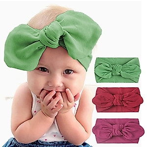 WZT 21PCS Baby Nylon Headbands 7 styles Hairbands Hair Bow Elastics for Girl headbands with bows Newborns Infant Toddlers