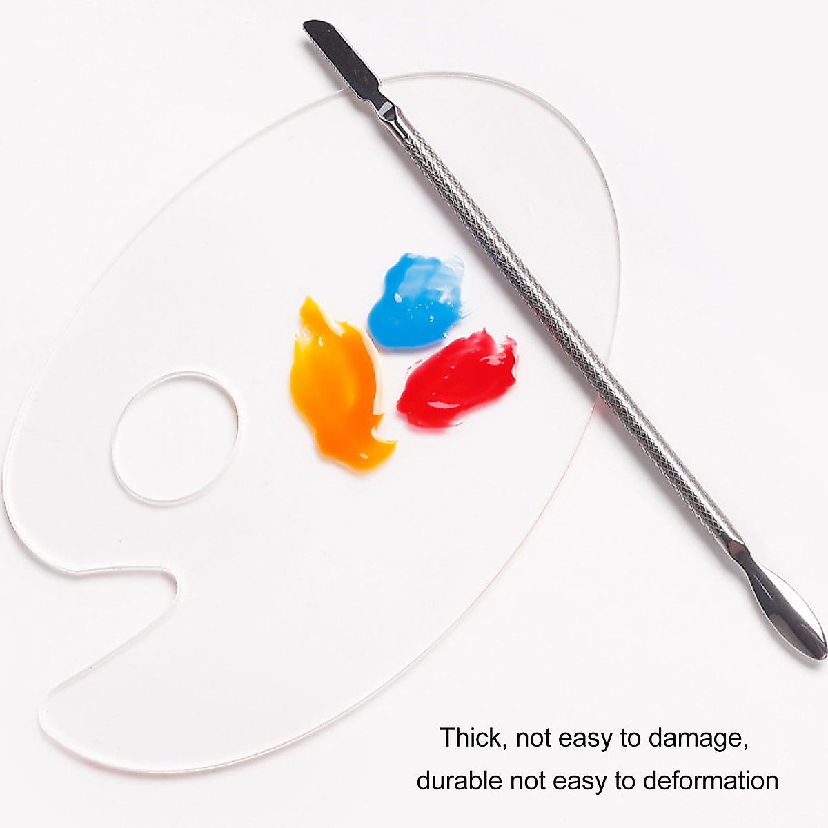 Clear Nail Palette Acrylic Makeup Mixing Tray with Spatula for Nail Art Durable and Lightweight