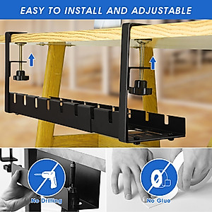 Ourhom Under Sink Organizers and Storage, 2-Tier Pull Out Cabinet Organizer Drawers with 4 Hooks and 2 Hanging Cups, Multi-Purpose Under Sink Organizers for Bathroom Kitchen