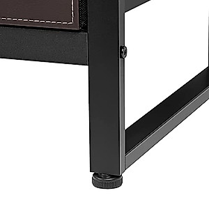 GAJUST Two-Drawer Bedside Table with Adjustable Legs and Gold Handle