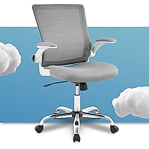 Serta Creativity Ergonomic Mesh Office Computer Desk Chair, Adjustable Armrest with Mid-Back Lumbar Support, Gray