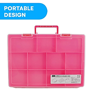 Bins & Things Pink 3-Tier Toy Storage Organizer with Adjustable Compartments - Toy Organizers and Storage Bins for Kids’ Room, Fit for Hot Wheels, Dolls, Lego, Arts and Crafts Supplies