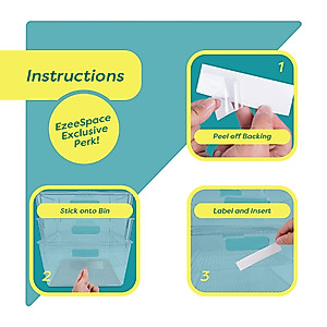 Ezee space XL Clear Plastic Storage Bins with Lids - 3 Pack- Acrylic Storage Containers for Home, Kitchen, Pantry & Closet, Extra Large Freezer and Pantry Lucite bins for organizing - 12X12X7