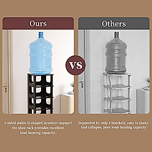 Shoe Organizer Shoe Rack for Small Spaces 5 Tier Plastic Vertical Narrow Shoe Shelves for Closet Black Shoe Holder, Stand For Entryway Shoe Storage Boots Organizer Stackable Shoe Cabinet