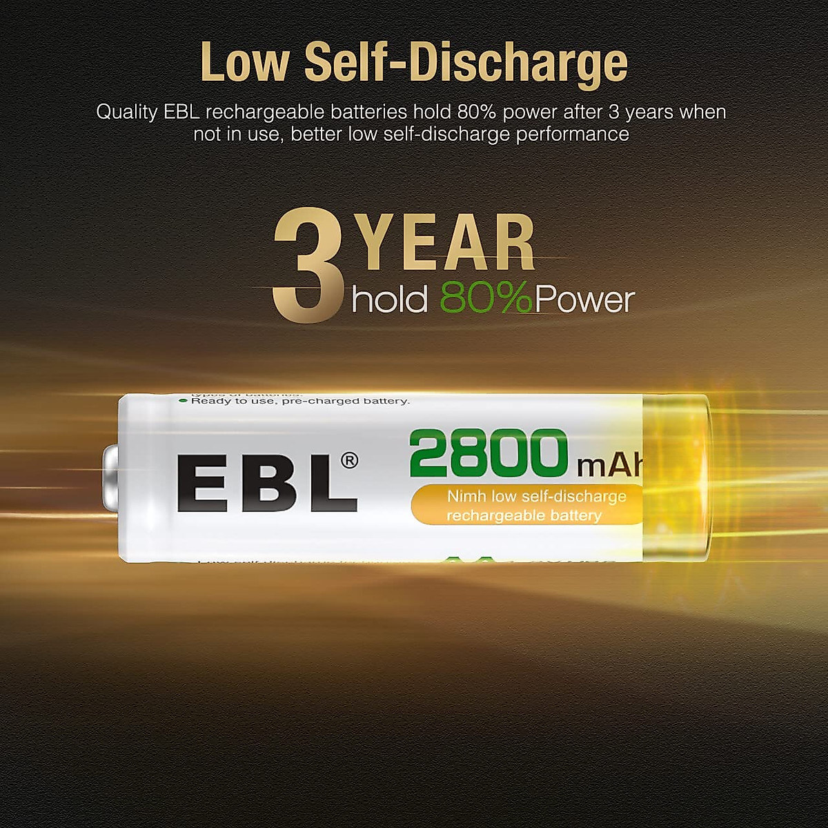 EBL AA Rechargeable Batteries,16-Pack Double A Battery (ProCyco 2800mAh) with AA AAA Battery Charger
