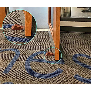 Rubber Door Stoppers - Door Stop Wedge, Large Heavy Duty Flexible Door Holder - Brown 4 Pack - Non Marking Anti Slip Jammer