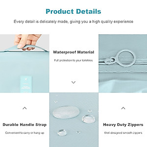 Mossio Hanging Toiletry Bag - Large Cosmetic Makeup Travel Organizer for Men & Women with Sturdy Hook (Beige)