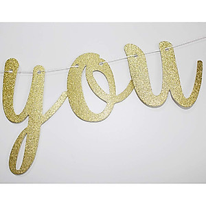 We Will Miss You Banner, Gold Glitter Sign Garlands for Retirement/Farewell/Office Work/Graduation/Going Away Party Supplies Decorations