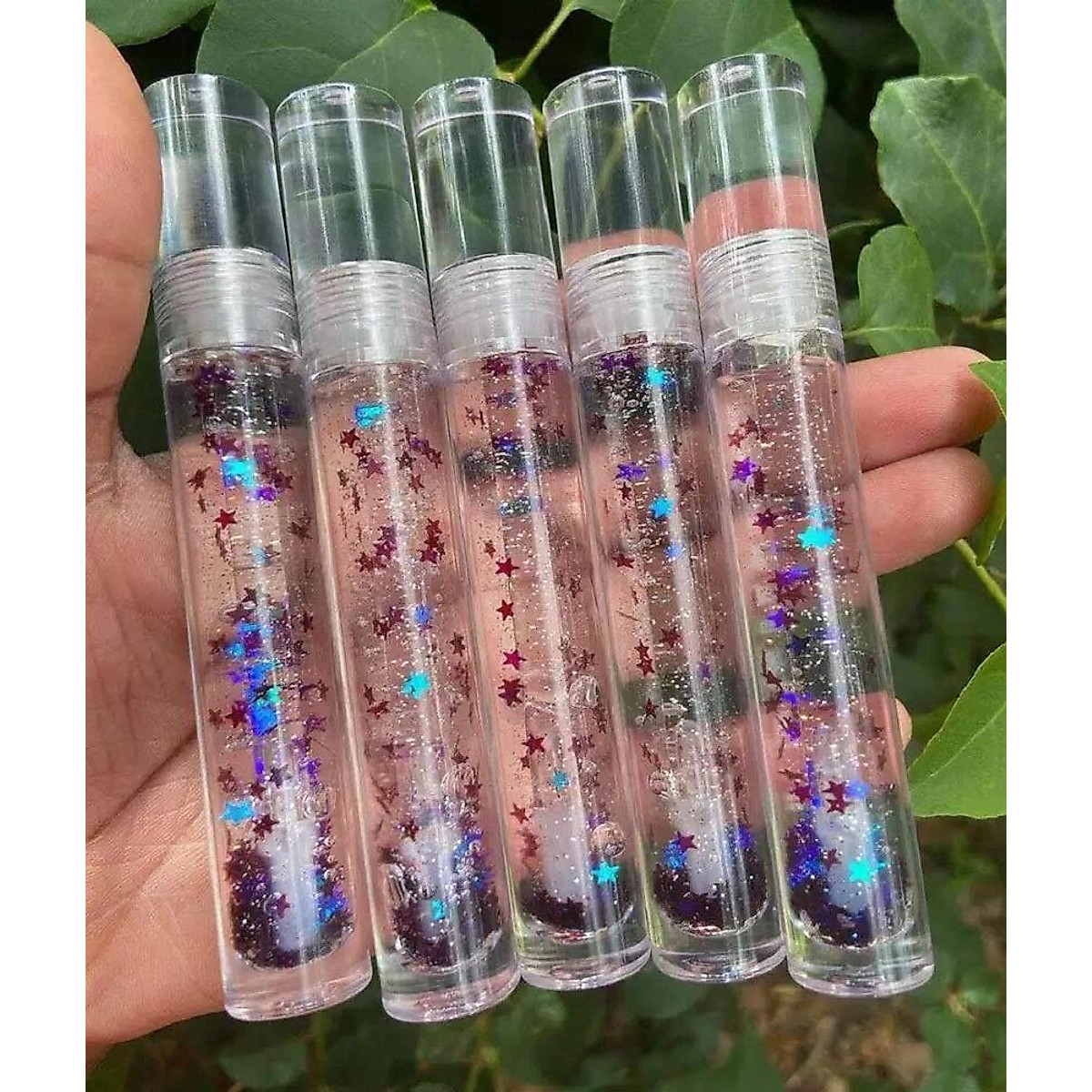 Lip Gloss Tubes with Wand Empty, 10 Pack 5ml Transparent Lip Gloss Containers, Clear Crystal Lip Gloss Tubes with Rubber Stoppers for DIY Lip Gloss