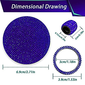 3 Style Bling Car Accessories Set, Car Tire Valve Stem Caps, Car Engine Start Stop Decoration Ring, Crystal Rhinestone Car Cup Holder Coasters, for Women Suits for Most Cars, Trucks and RVs, Blue