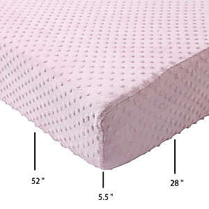 DONOMILO Crib Mattress Protector, suitable for 52inch×28inch Standard Crib, Minky Dots Fabric Super Soft Anti Slip Durable Toddler Crib Mattress Pad Cover, for Baby Boy Baby Girls (Blushing Bride)