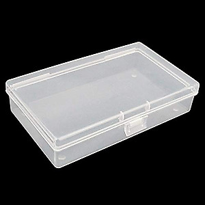 Goodma 8 Pieces Rectangular Empty Mini Clear Plastic Organizer Storage Box Containers with Hinged Lids for Small Items and Other Craft Projects (5.3 x 3.1 x 1.2 inch)