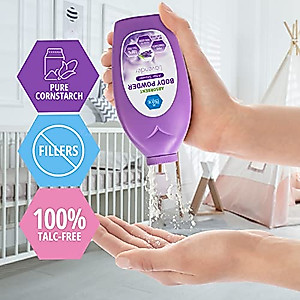 MED PRIDE Premium 100% Talc Free Baby Powder - Pure Cornstarch Absorbent Baby Powder for Odor & Moisture Protection- Paraben-Free Soothing Dusting Powder for Diaper Rash, Chaffing - Lavender 13oz