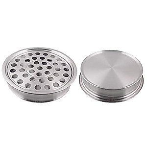 Communion Ware Holy Wine Serving Tray with A Lid & A Stacking Bread Plate with A Lid + 40 Cups - Stainless Steel (Matte)
