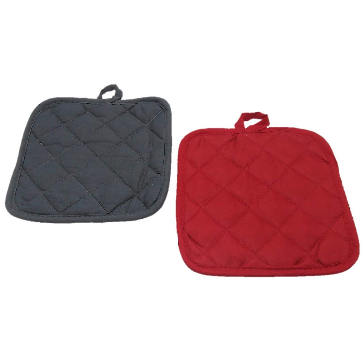 Kitchen Decor - Towel Linen Set (8 Pc) Fresh Red and Gray Color Combination That Pops - Kitchen Towel Potholder Scrubber Dishcloth Oven Mitt Set - Kitchen Decorations