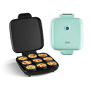 DASH Sous Vide Style Family Size Egg Bite Maker for Breakfast Bites, Sandwiches, Healthy Snacks or Desserts & & Mini Maker Electric Round Griddle for Individual Pancakes, Cookies