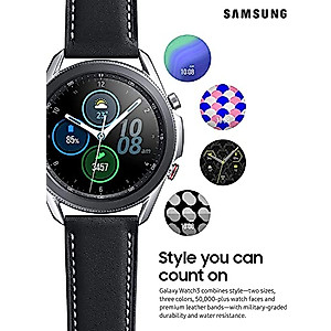 Samsung Galaxy Watch3 GPS Smartwatch 45mm, Mystic Silver (Renewed)