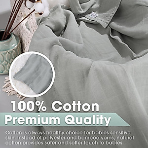 Barida Muslin Blankets for Girls & Boys, Premium Cotton Large Multiuse Lightweight Ultra Soft Muslin Blanket Baby, Muslin Swaddle Blankets Boy, 2 Pack Muslin Throw Blanket (Orange- Sage Green)