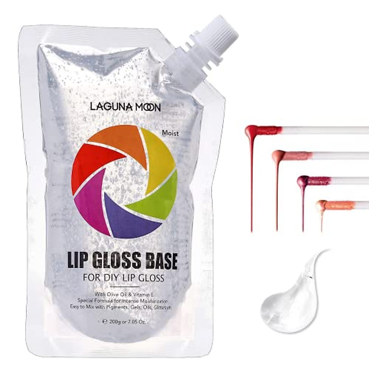 Clear Lip Gloss Base for DIY Lip Gloss Kit - 7.05oz Versagel w/ Olive Oil & Vitamin E for Smooth, Hydrated, Moisturized Lips - Fragrance-Free, Safe for Sensitive Skin - Small Business DIY Supplies