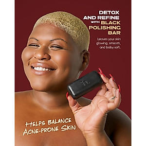 Buttah Skin by Dorion Renaud Black Gold Polishing Bar 100g 2 Pack - Activated Charcoal Bar Soap - Skin Polishing Bar - African Cocoa Butter & Shea Butter Body Soap - Black Owned Skincare for Men/Women
