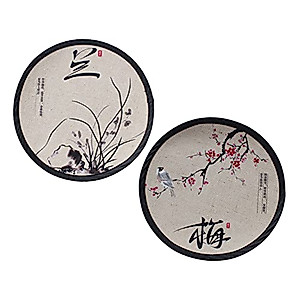 NOLITOY 2pcs Jute Mat Coffee Decor Placemats Round Vintage Office Decor Elegant Placemat Western Placemats Dining Table Mats Office Coasters Woven Placemat Home Cup Cushions Heat Pad Grace