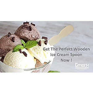 Gmark Wooden Ice Cream Spoons 100pc - Tasting Spoons, Ice Cream Sticks 3 Inches Perfect for Tasting, Sampling, Crafts 100/Bag GM1037