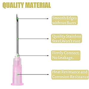 100 Pack 18Ga 1 Inch Disposable Needle Luer Lock Industrial Dispensing Accessories,Individual Package Lab Tools for Refilling Liquid,Inks