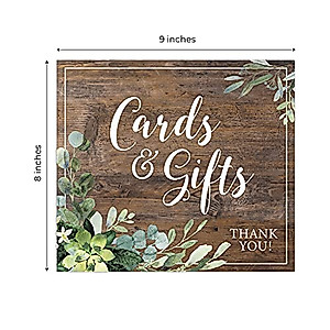 Greenery Cards And Gifts Sign / 9" x 8" Rustic Wedding Sign/Lush Greenery Table Top Sign/Made In The USA