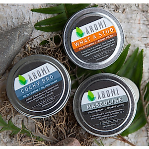 Aromi Solid Cologne | Sweet Musk Fragrance; Vegan, Cruelty-free, Powdery Scent, Wax-Based, Travel, Small Men's Gift, Alcohol-free, Concentrated (Masculine)