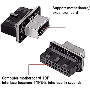 USB Front Panel Adapter,XCZZYB Vertical USB 3.1 Front Panel Socket Key-A Type-E to USB 3.0 20Pin Header Adapter