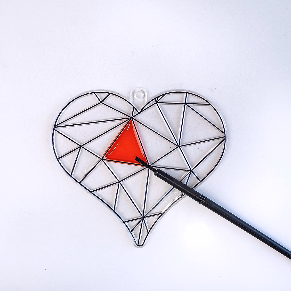 Winlyn 24 Sets Heart Suncatchers Ornaments Decorations DIY Window Paint Art Stickers Crafts Heart Sun Catchers Kits for Kids Valentine's Day Pirate-Themed Birthday Activities Party Favors Art Project