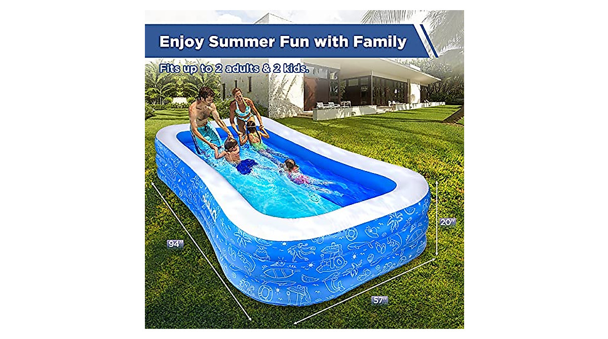 ACQCES Family-Size Inflatable Pool for Kids - Enjoy Summer Fun