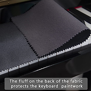 Mooson Piano Keyboard Anti-Dust Cover High Technology Fabric Key Cover Cloth Fit For Upright Piano, Electric Piano & Grand piano (Dark blue) (Black)