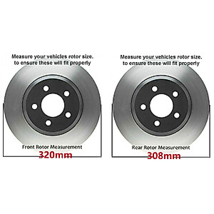 Detroit Axle - Brake Kit for 2013-19 Nissan Pathfinder Infiniti QX60, 15-19 Murano Replacement 12.58" inch Front & 12.13" inch Rear Drilled Slotted Brake Rotors 2015 2016 2017 18 Ceramic Brakes Pads