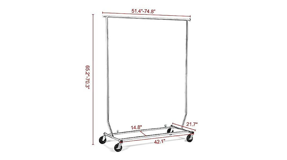 Yaheetech Heavy Duty Adjustable Commercial Grade Garment Rack Rolling ...