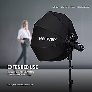 NEEWER Z1-C TTL Round Head Flash Speedlite for Canon DSLR Cameras, 76Ws 2.4G 1/8000s HSS, 10 Levels LED Modeling Lamp, 2600mAh Lithium Battery, 480 Full Power Shots, Recycle in 1.5s Flash