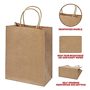 Packanewly Kraft Paper Bags with Handles, 36 PCS Brown - Eco-Friendly Gift Bags - Mixed Sizes: Small, Medium & Large for Retail, Gift, Shopping, Wedding, Birthday & Parties