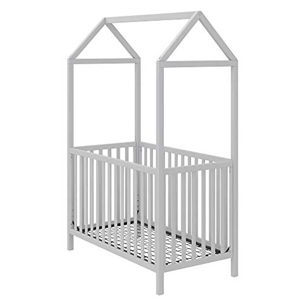 Little Seeds Rowan Valley Skyler 3-in-1 Convertible Crib with Canopy, Dove Gray
