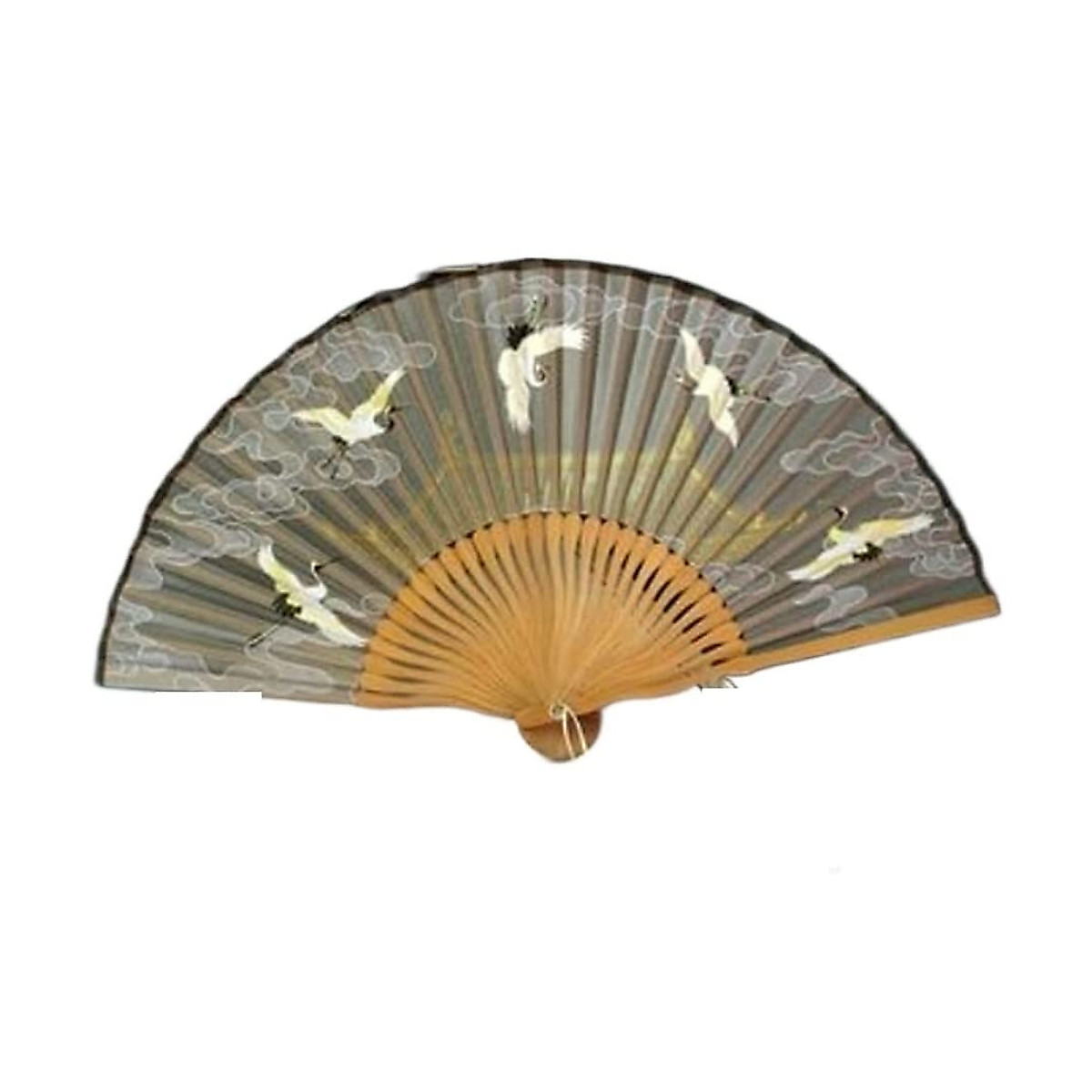 Chinese Fan Hand Fan Folding Fan Folding Fan Hanfu Portable Fan Crane Fan National Style Folding Fan Ladies Photography Fan Japanese Fan (Color : C, Size : One size)
