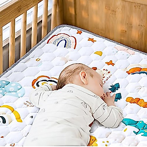 Entserk Portable Baby Play Mat 43" X 43,One-Piece Washable Crawling Mat,Non-Slip Foldable Playpen Mat for Kids,Baby Playmat Floor Mat for Infants, Babies, Toddlers, Forest Party