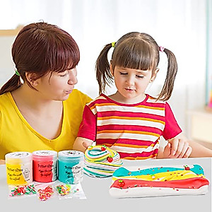 Butter Slime Kit 3-Pack, with Slime Fruits Charms, Slime Party Favor Gift for Boys and Girls, Cute Bulk Putty Kids Slime Toy for Age 6 7 8 9 10 11 12, Scented Soft Non-Sticky, (3x100ml)