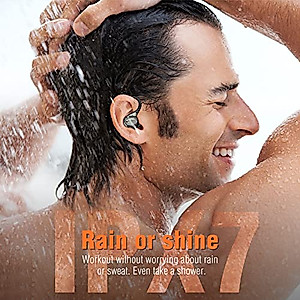 EDKKIE Wireless Earbuds with Earhooks for Small Ears, Mini Wireless Headphones with Microphone, IPX7 Waterproof, 24H Playtime, Stereo Earphones for Sport and Working Out