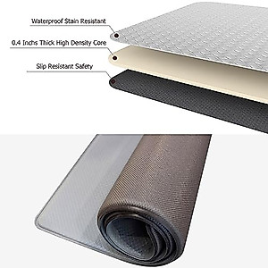 LOKNGXU Kitchen Rugs and Mats Non-Slip Waterproof Mat Cushioned Comfort Runner Rug Standing Floor Rugs (Dark Gray, 17"x59")